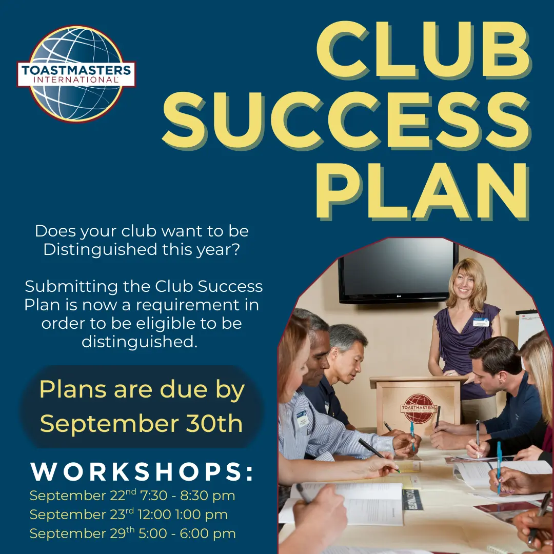 Club Success Plan Workshop: From Goals to Distinguished - Toastmasters ...